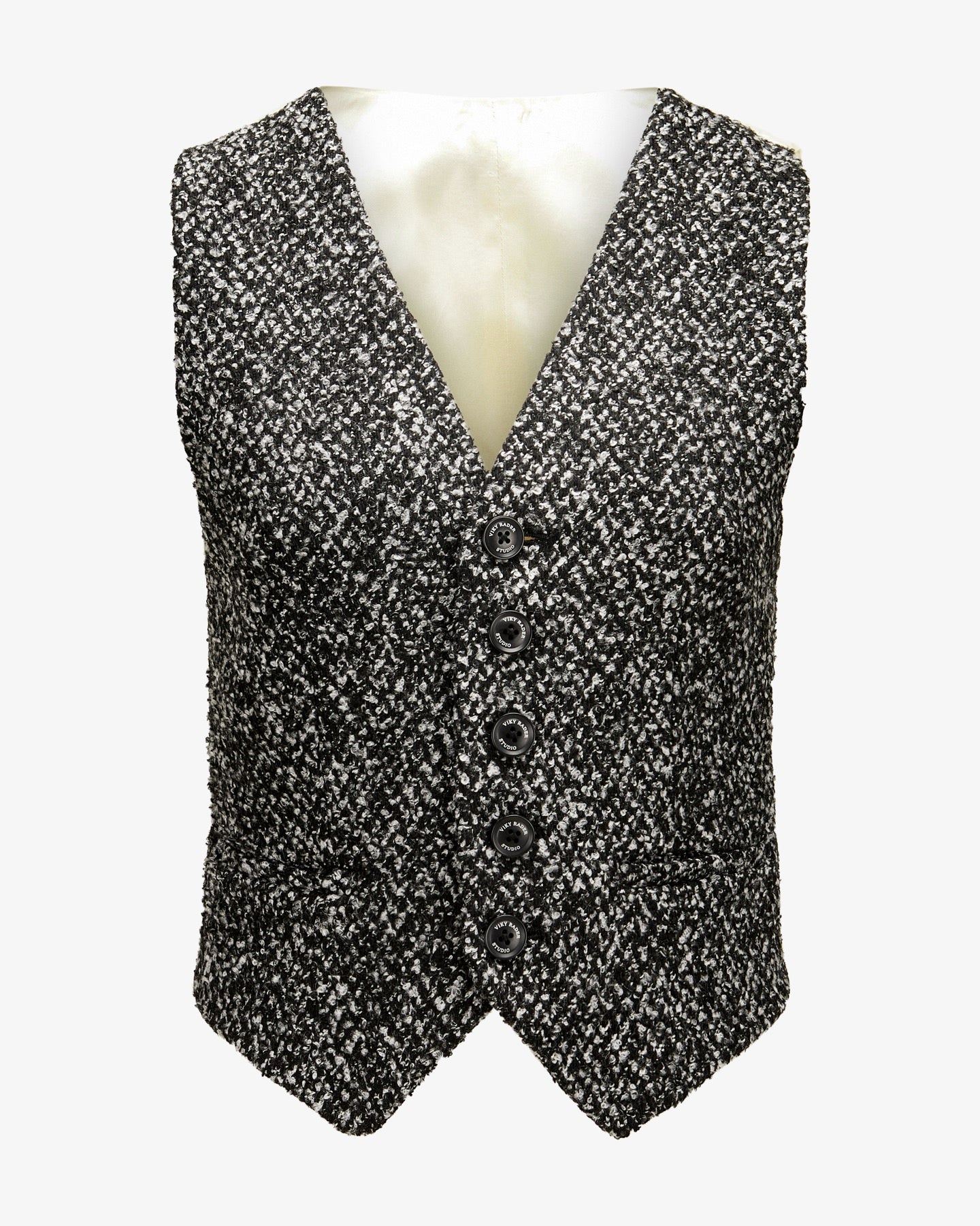 Boucle Vest "Bianca" - Black & White – Viky Rader Studio