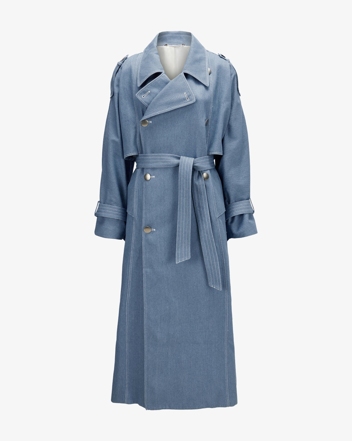 Denim Trench Coat “Katy” - Light Blue – Viky Rader Studio