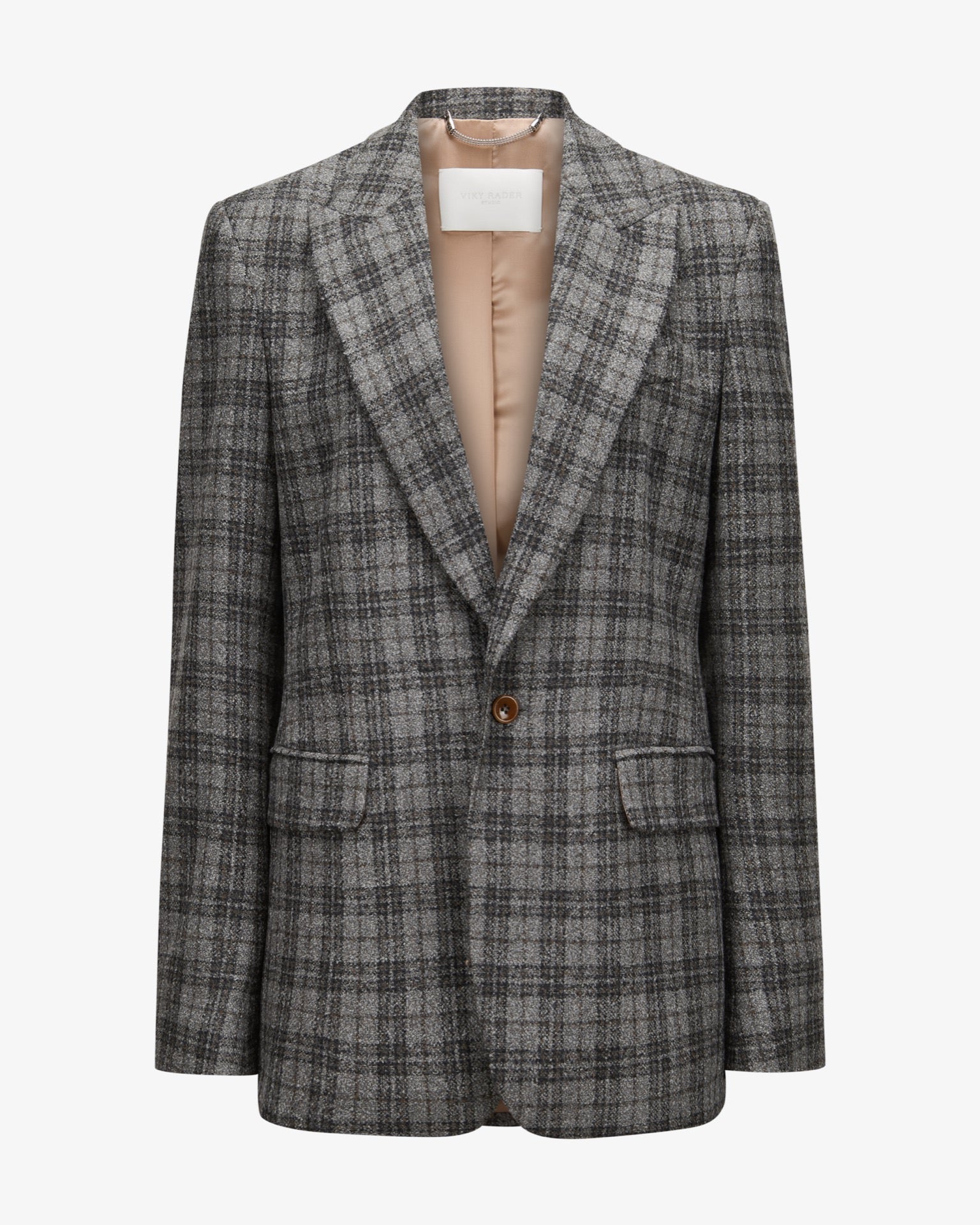 Wool Blazer "Marlene" - Check Grey – Viky Rader Studio
