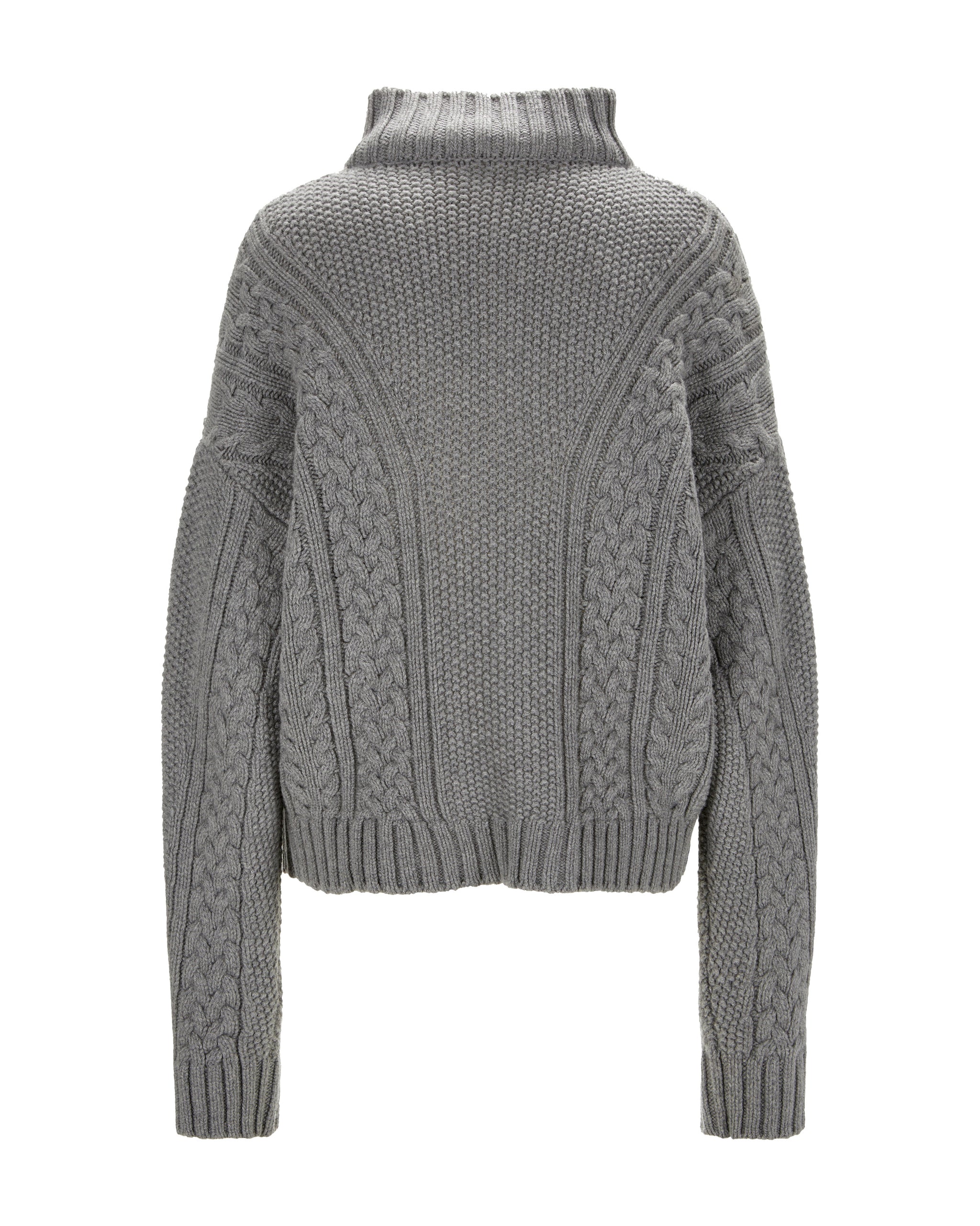 Cable Knit Cashmere Sweater "Karen" - Grey Melange – Viky Rader Studio